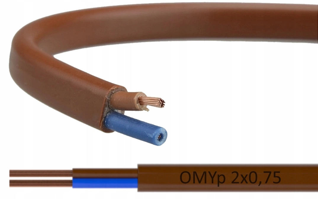 Przewód OMYp 2x0,75 linka elastyczna płaska Brąz | elektromarket24.pl