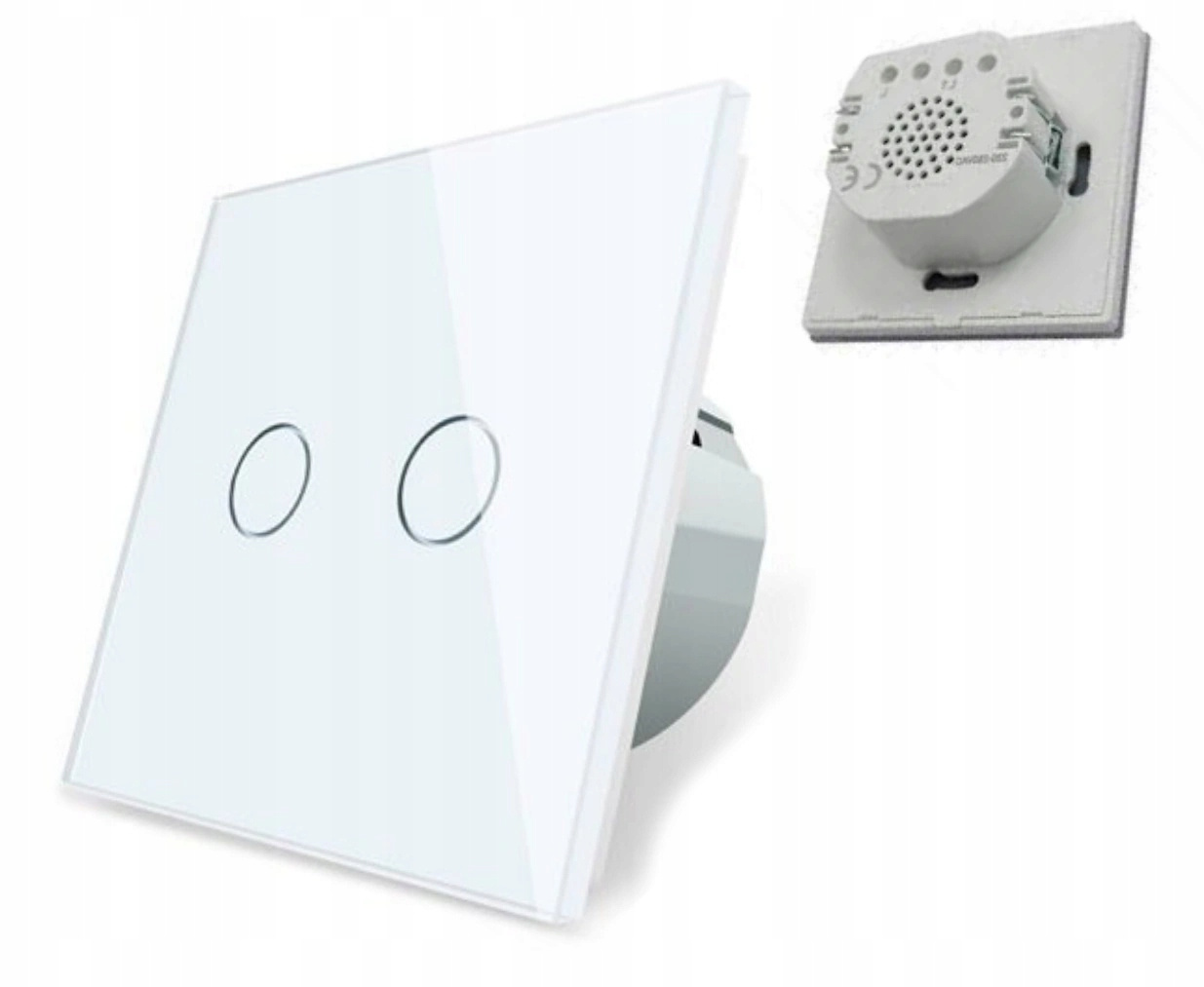Podwójny Włącznik do Światła Wyłącznik Dotykowy Szklany Podtynkowy WESA ...