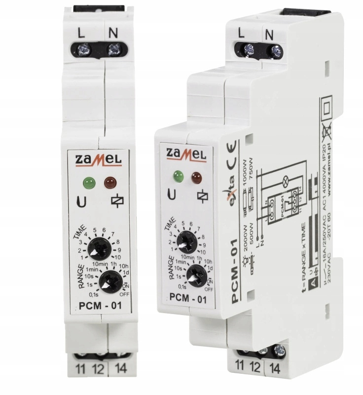 Przekaźnik czasowy 230V PCM-01 ZAMEL opóźnione zał | elektromarket24.pl