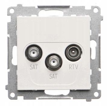 Simon 55 Gniazdo Antenowe Satelitarne Podwójne SAT-SAT-RTV Białe MAT ...